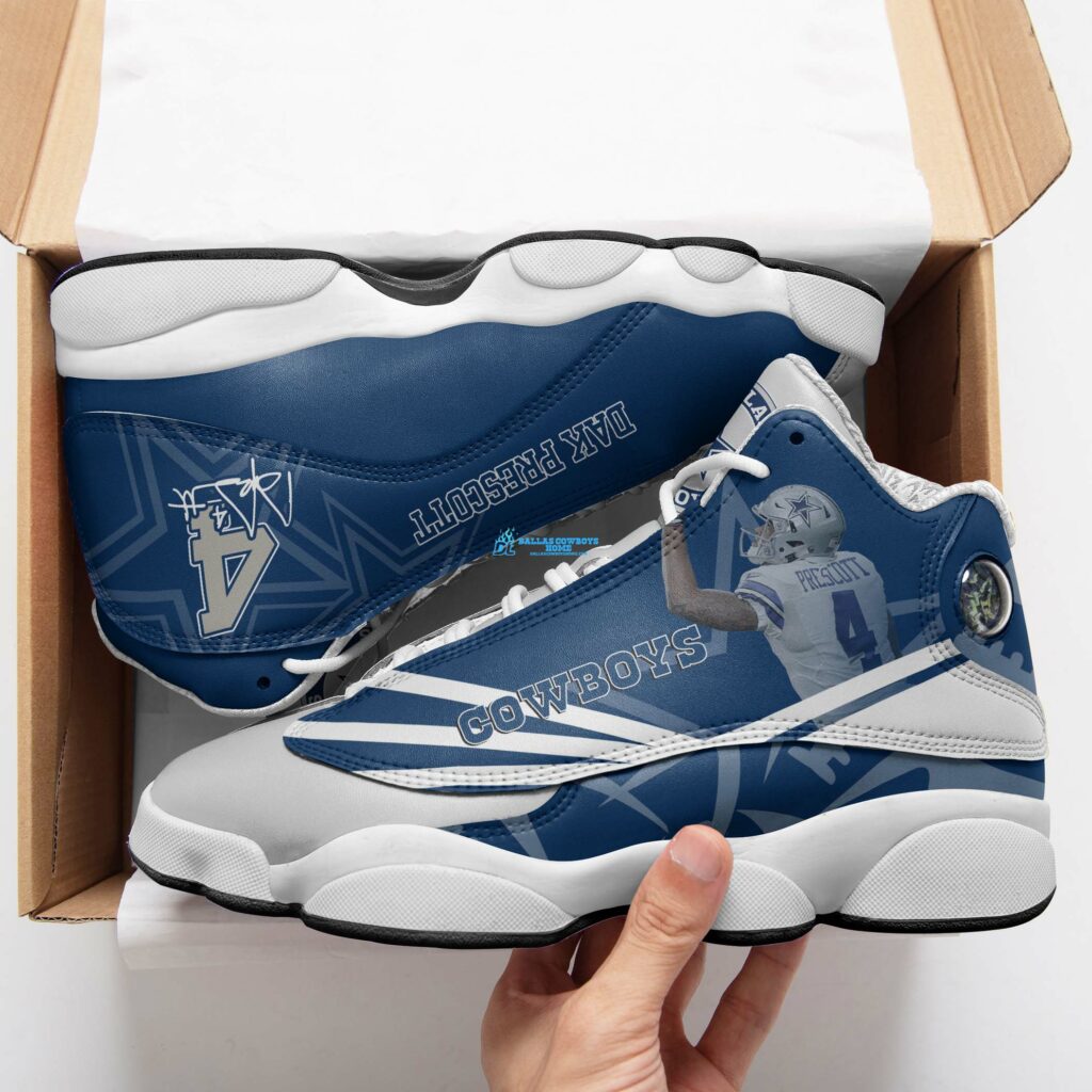 Men's AJ13 Dak Prescott Blue Dallas Cowboys Limited Shoe - Dallas ...