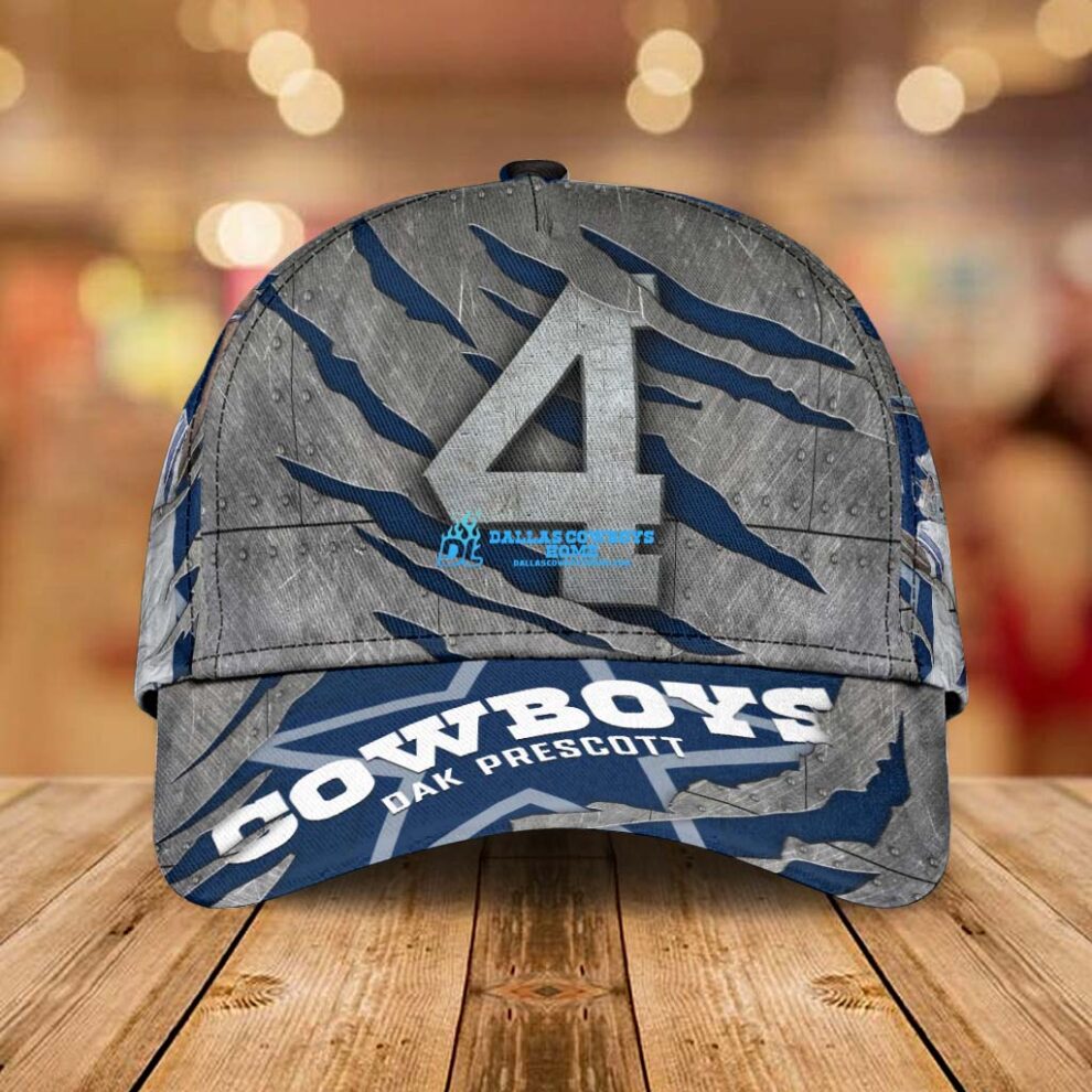 Men's Custom Dak Prescott Grey Dallas Cowboys Legend Player Cap ...