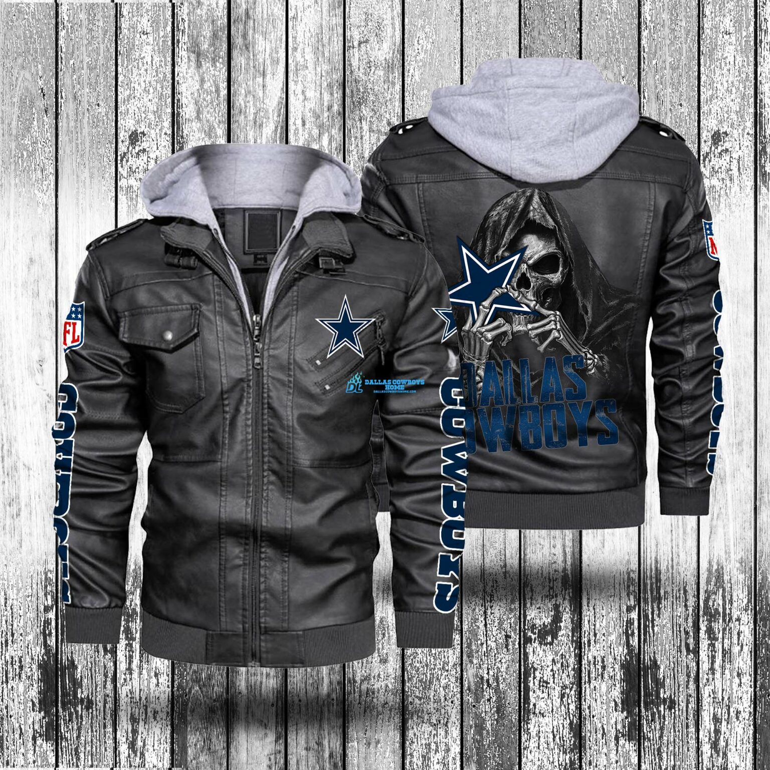 Men's Motorcycle Custom Dallas Cowboys Brown Leather Jacket - Dallas ...